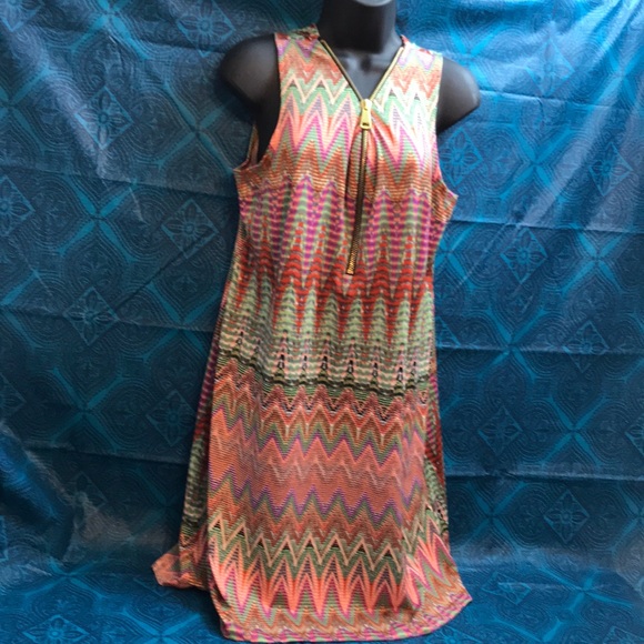 MSK | Dresses | Msk Dress With Zipper In Front Size L | Poshmark